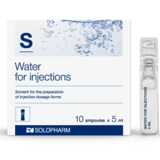 Water for injections composition, instruction | Solopharm